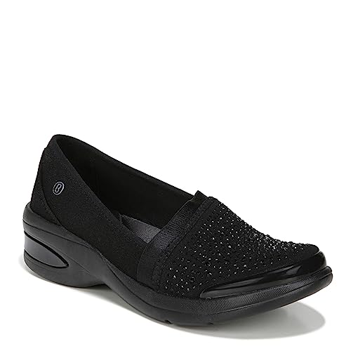 BZees Womens Red-hot Slip-ons Loafer, Black, 10 US