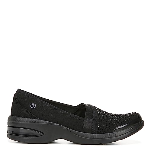 BZees Womens Red-hot Slip-ons Loafer, Black, 10 US