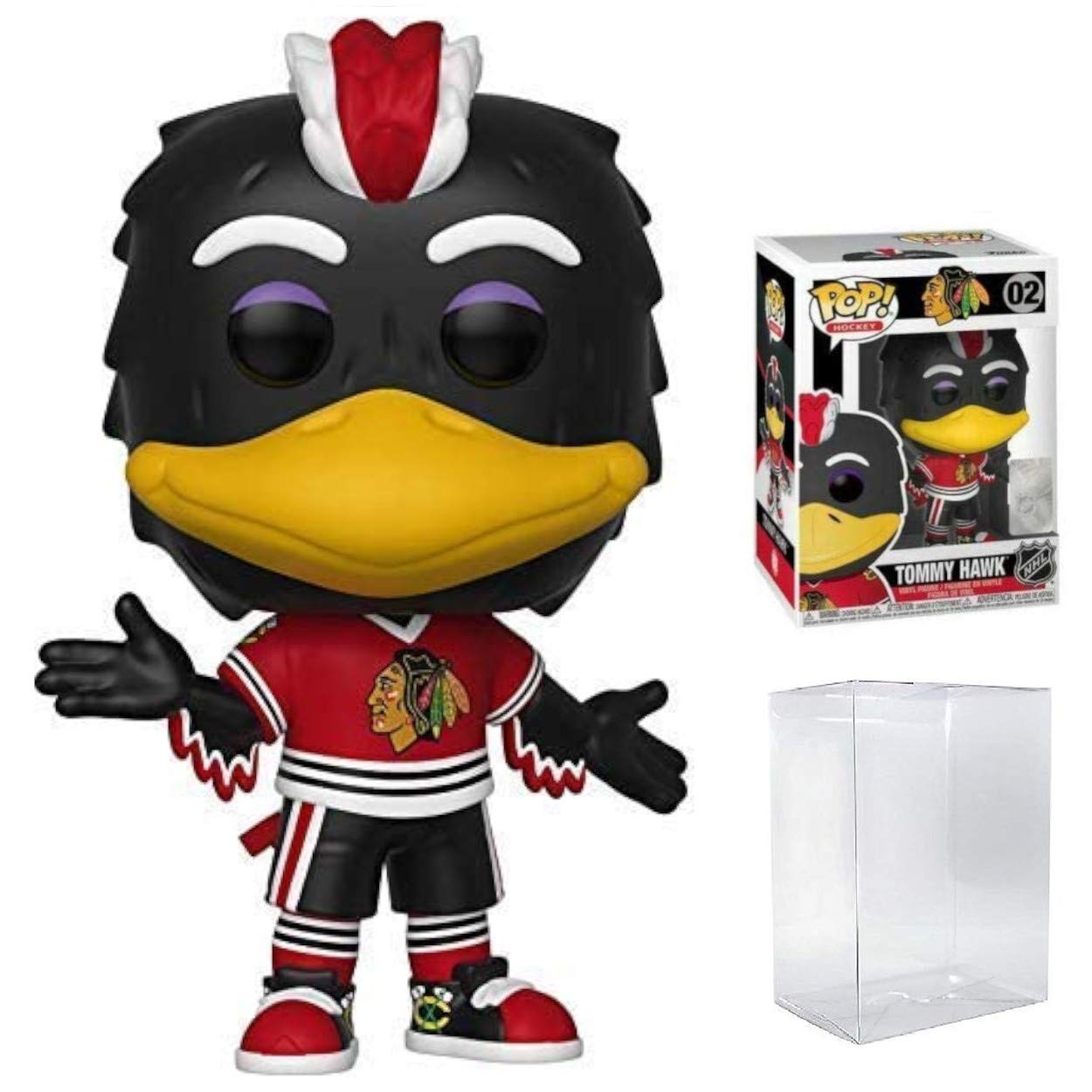 POP! Sports NHL Mascots Tommy Hawk Chicago Blackhawks Action Figure (Bundled with Pop Shield Protector to Protect Display Box)