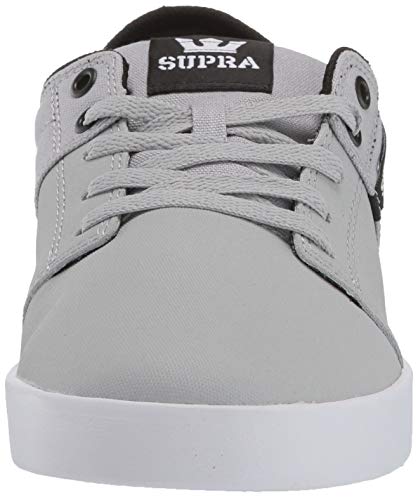 SUPRA Unisex-Adult Stacks II Skate Shoe, LT Grey TUF-White, 8 Regular US
