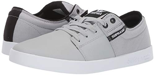 SUPRA Unisex-Adult Stacks II Skate Shoe, LT Grey TUF-White, 8 Regular US