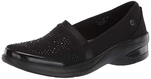 BZees Womens Red-hot Slip-ons Loafer, Black, 10 US
