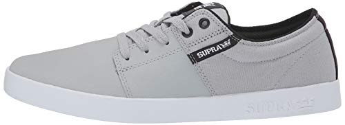 SUPRA Unisex-Adult Stacks II Skate Shoe, LT Grey TUF-White, 8 Regular US