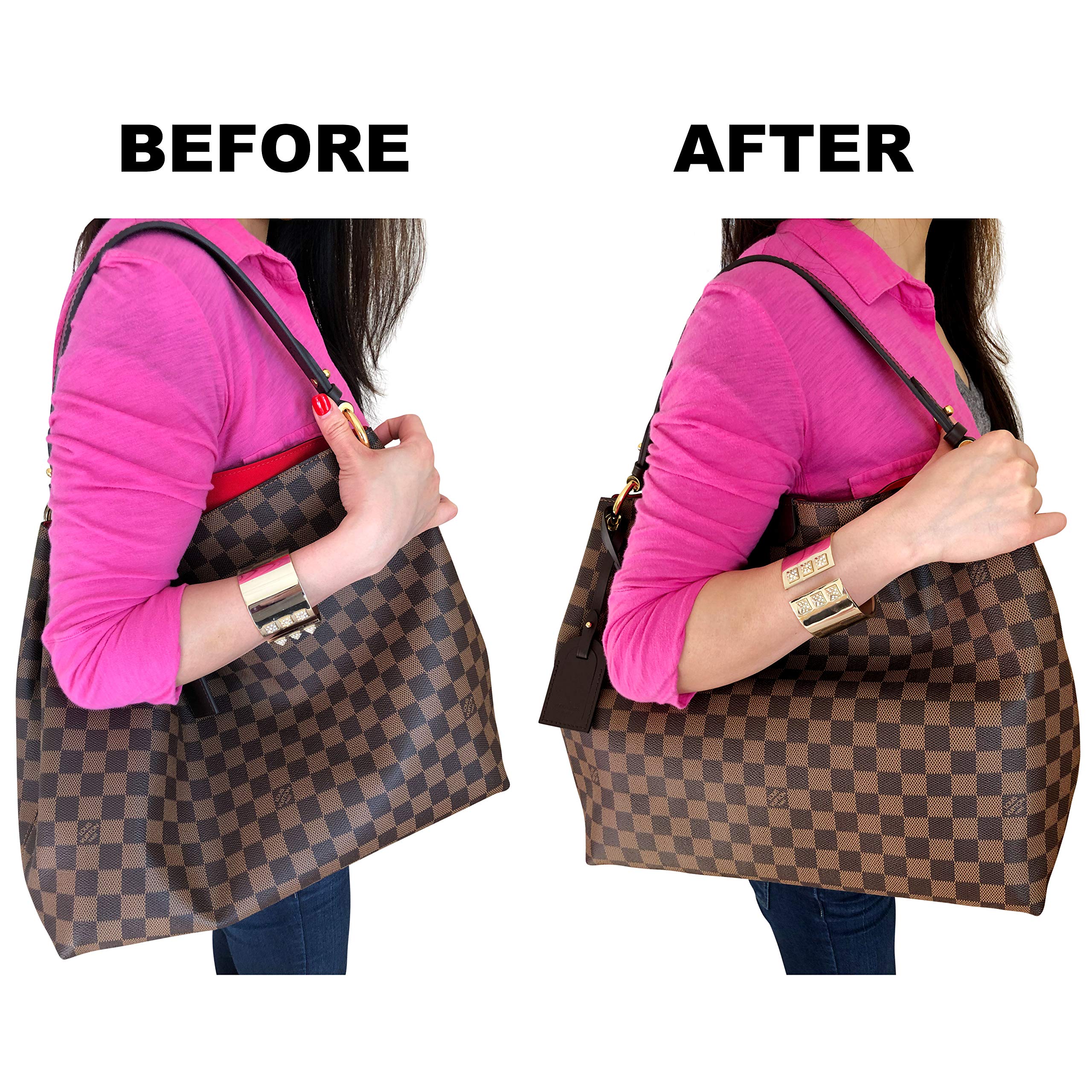 AlgorithmBags Purse Organizer Insert with zippers | designed for Louis Vuitton LV Graceful MM Shaper Liner Divider Protector | 3mm Felt