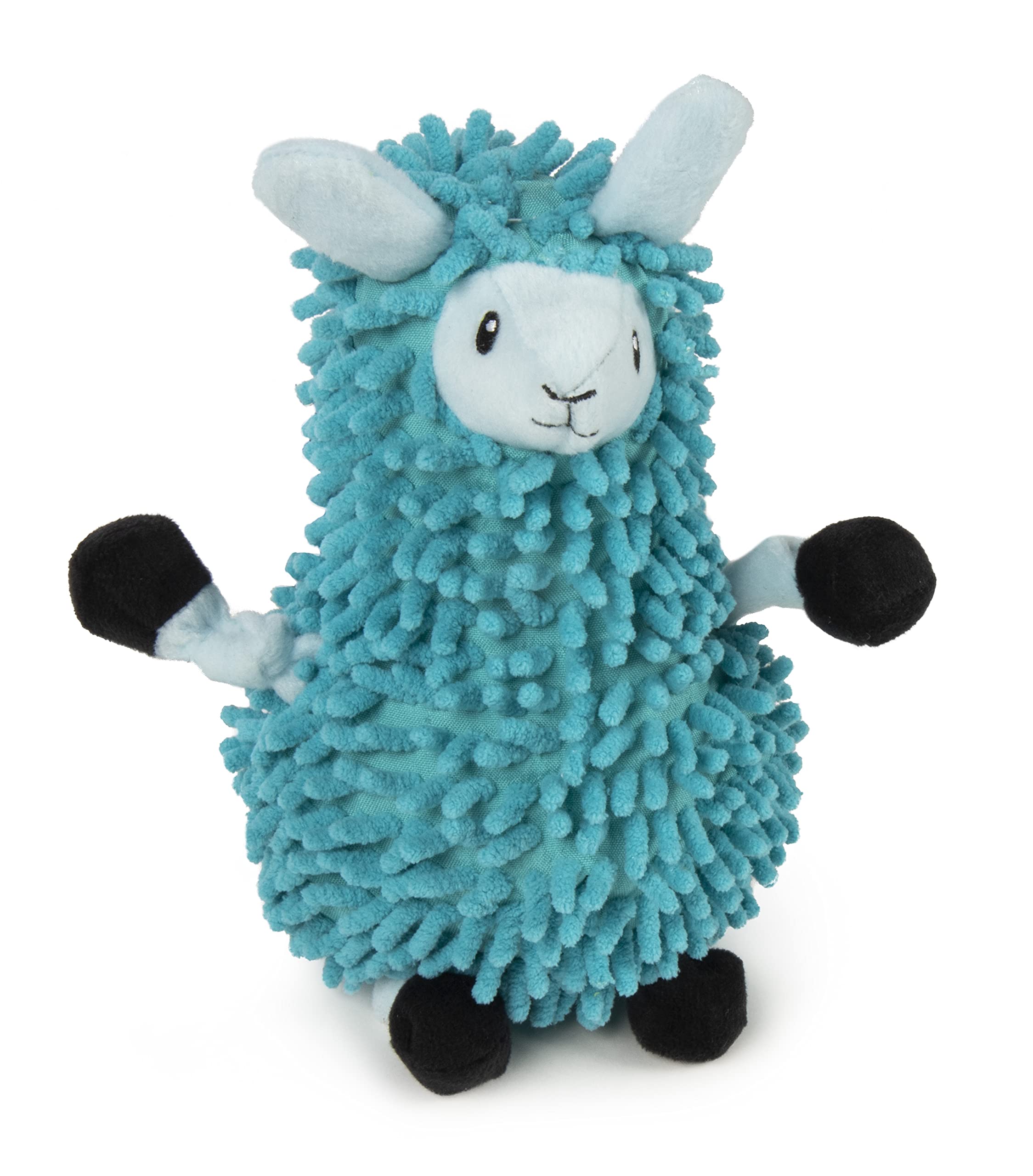 goDog Llamas Noodle Squeaky Plush Dog Toy, Chew Guard Technology - Blue, Small