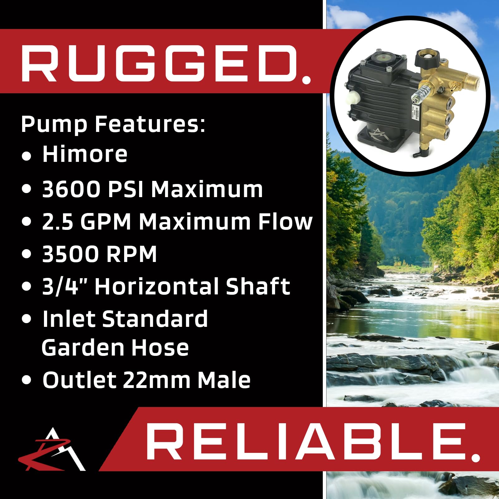 The ROP Shop | 3600 PSI Pressure Washer Pump 2.5 GPM, 6.5 HP for Simpson 90036, 90037, 90028