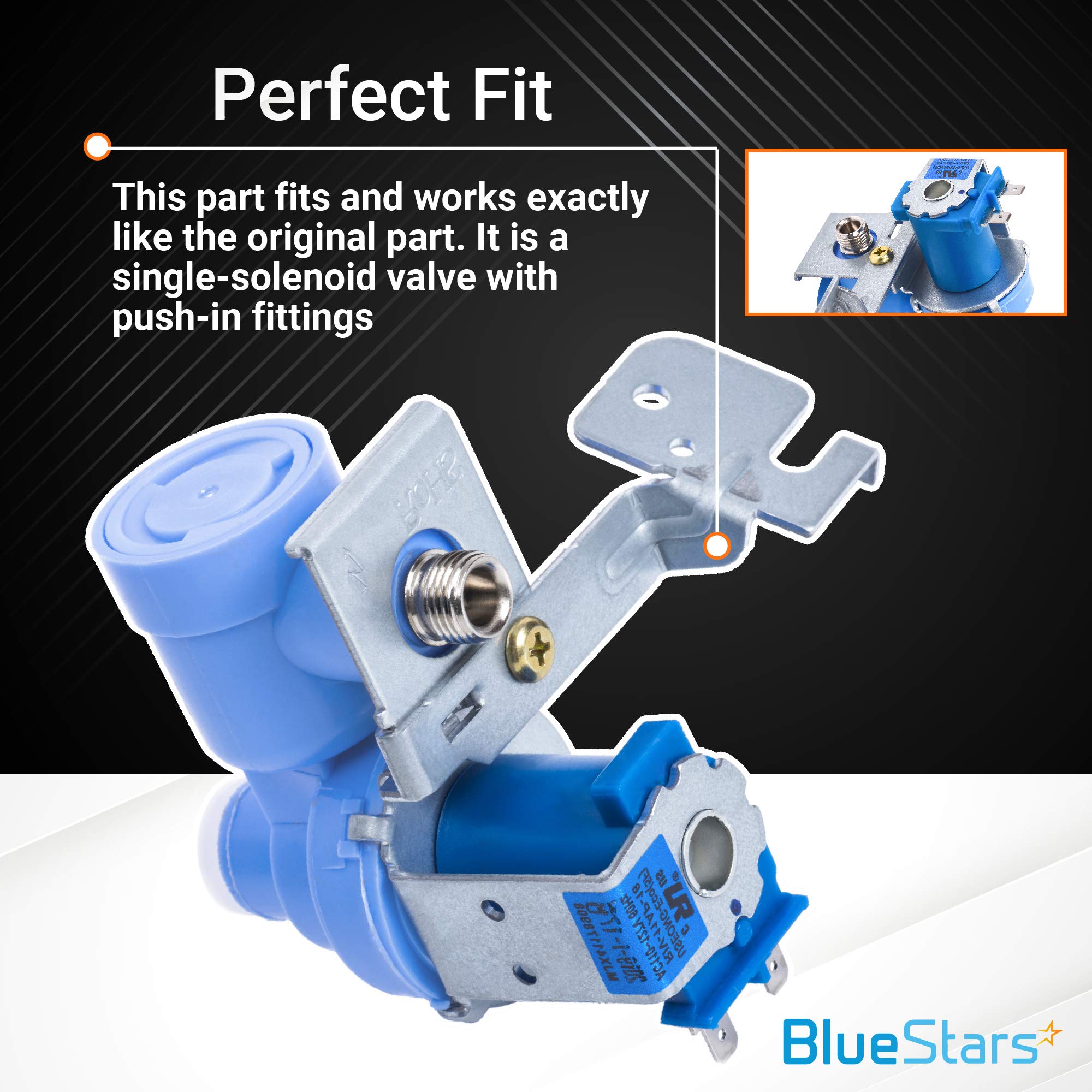 BlueStars MJX41178908 Refrigerator Water Inlet Valve Replacement - Compatible with L.G & Kenmore Refrigerators - Replaces AP4451762 PS3536019 AH3536019