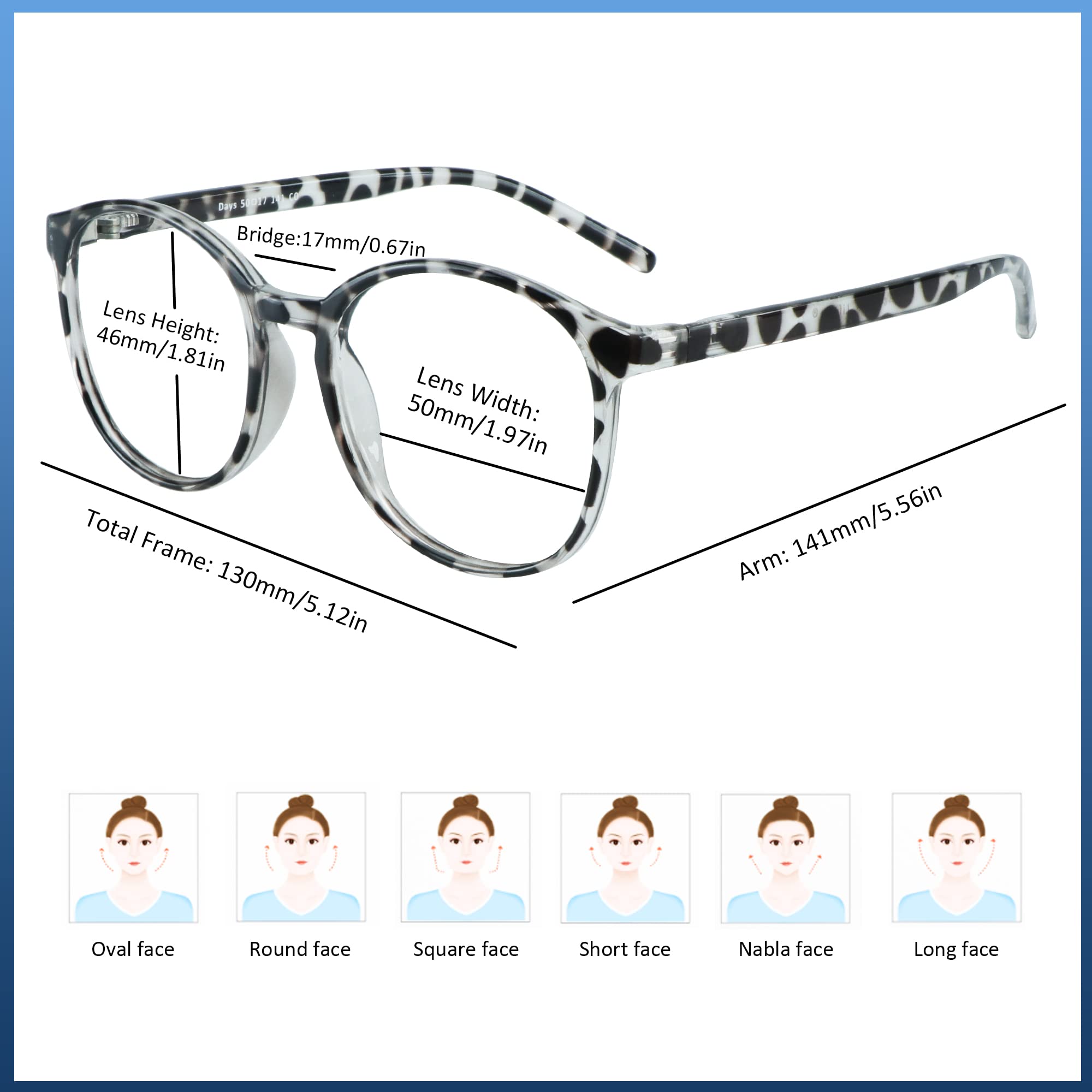 VisionGlobal Blue Light Blocking Glasses for Women/Men, Anti Eyestrain, Stylish Oval Frame, Anti Glare (Leopard, +1.25 Magnification)