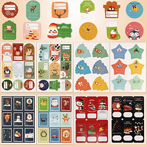 254 pcs Christmas Gift Tag Stickers, Holiday Gift Stickers, Self Adhesive Gift Tag, Christmas Tags for Gifts, Christmas Labels for Gifts, Christmas Present Labels, Christmas Name Tags
