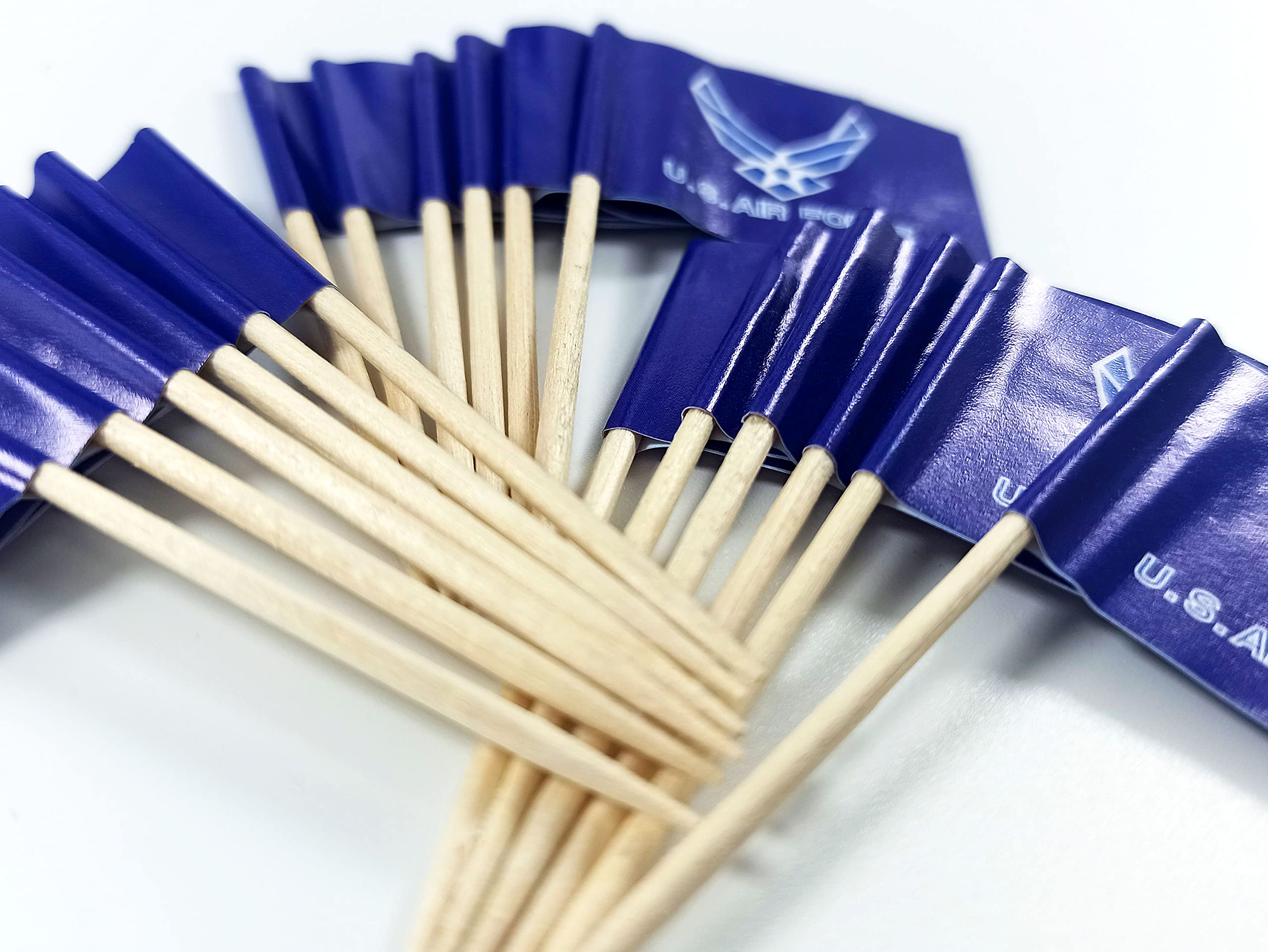 JBCD US Air Force Wings Toothpick Flag Mini Small Cupcake Topper Flags, 100 pcs