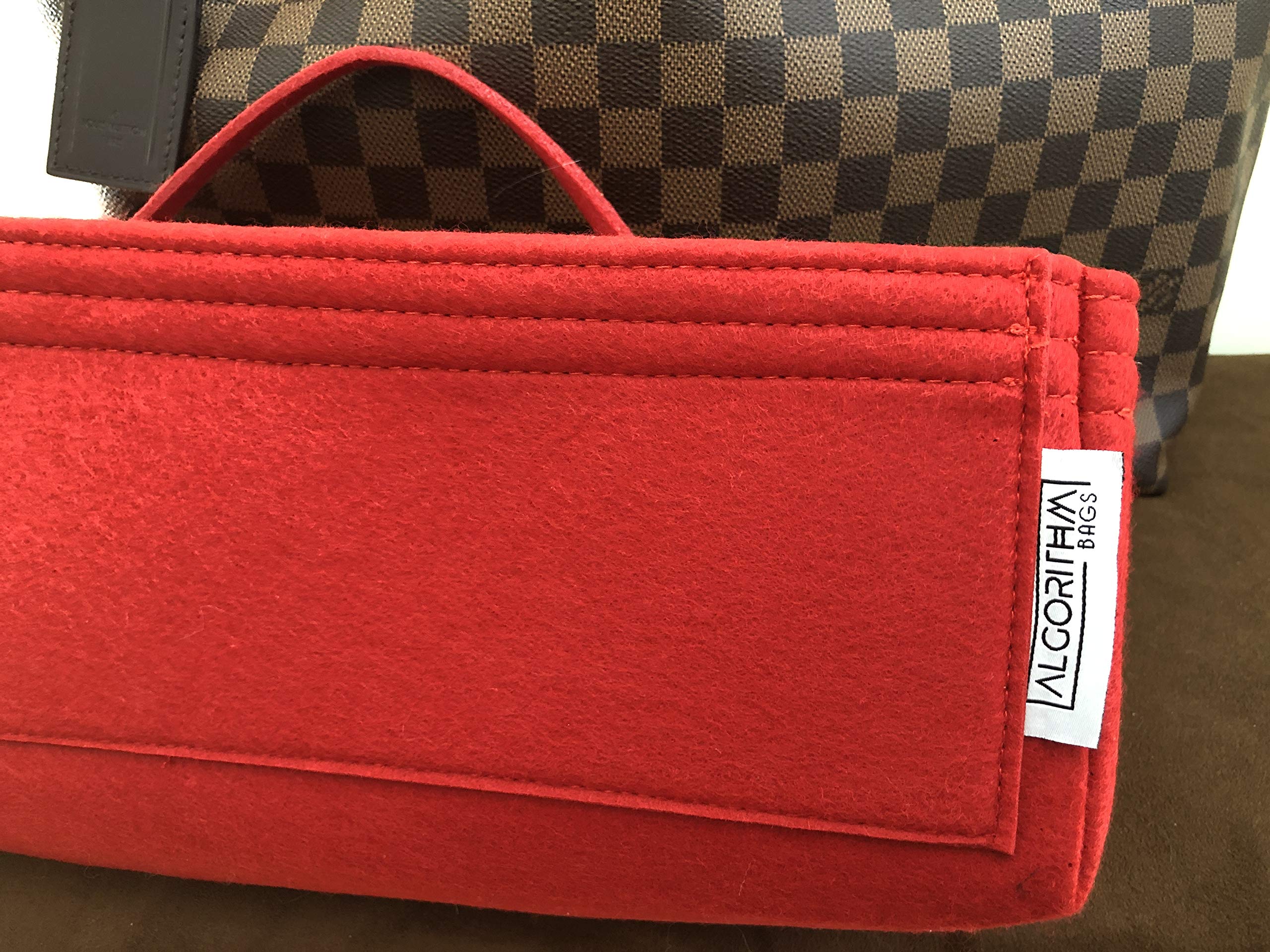 AlgorithmBags Purse Organizer Insert with zippers | designed for Louis Vuitton LV Graceful MM Shaper Liner Divider Protector | 3mm Felt
