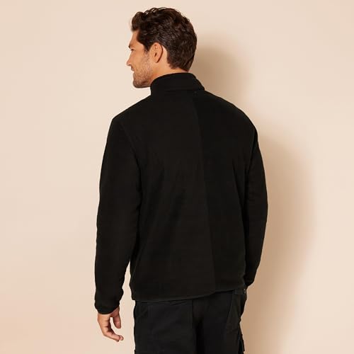 Amazon Essentials Men's Quarter-Zip Polar Fleece Jacket - Discontinued Colors, Black, Large