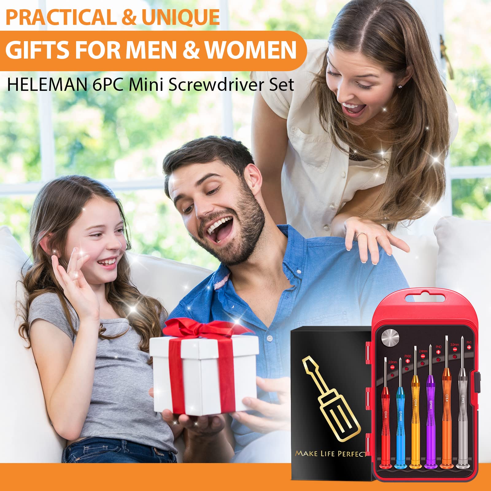 6PC Magnetic Small Screwdriver Set - Flathead and Phillips Micro Head Mini Screwdriver Set Precision CRV Eyeglasses Watches Electronics Computer Repair Kit Cool Gadgets Tool Gifts for Men
