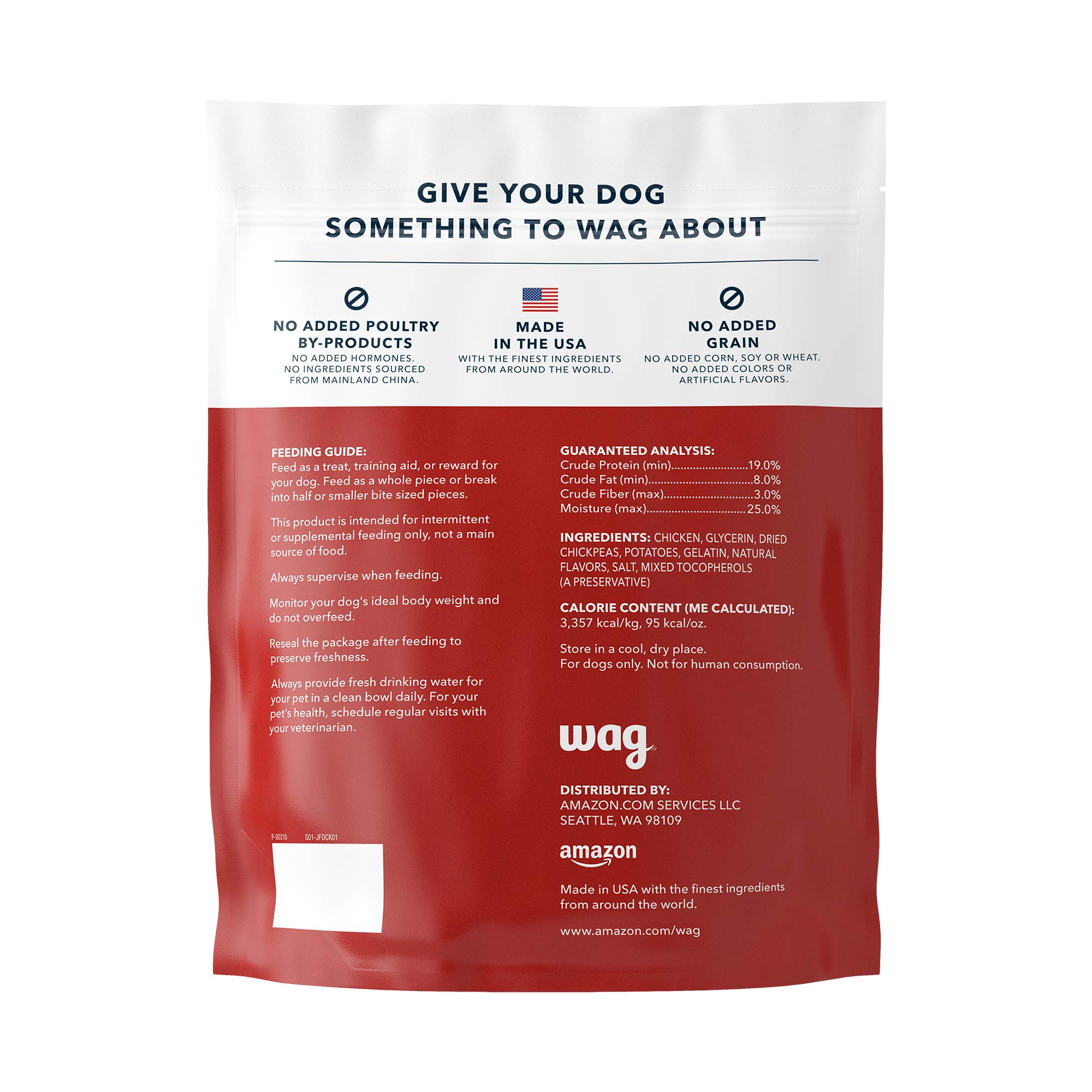Amazon Brand - Wag Soft & Tender American Jerky Dog Treats – Chicken Recipe (12 oz)