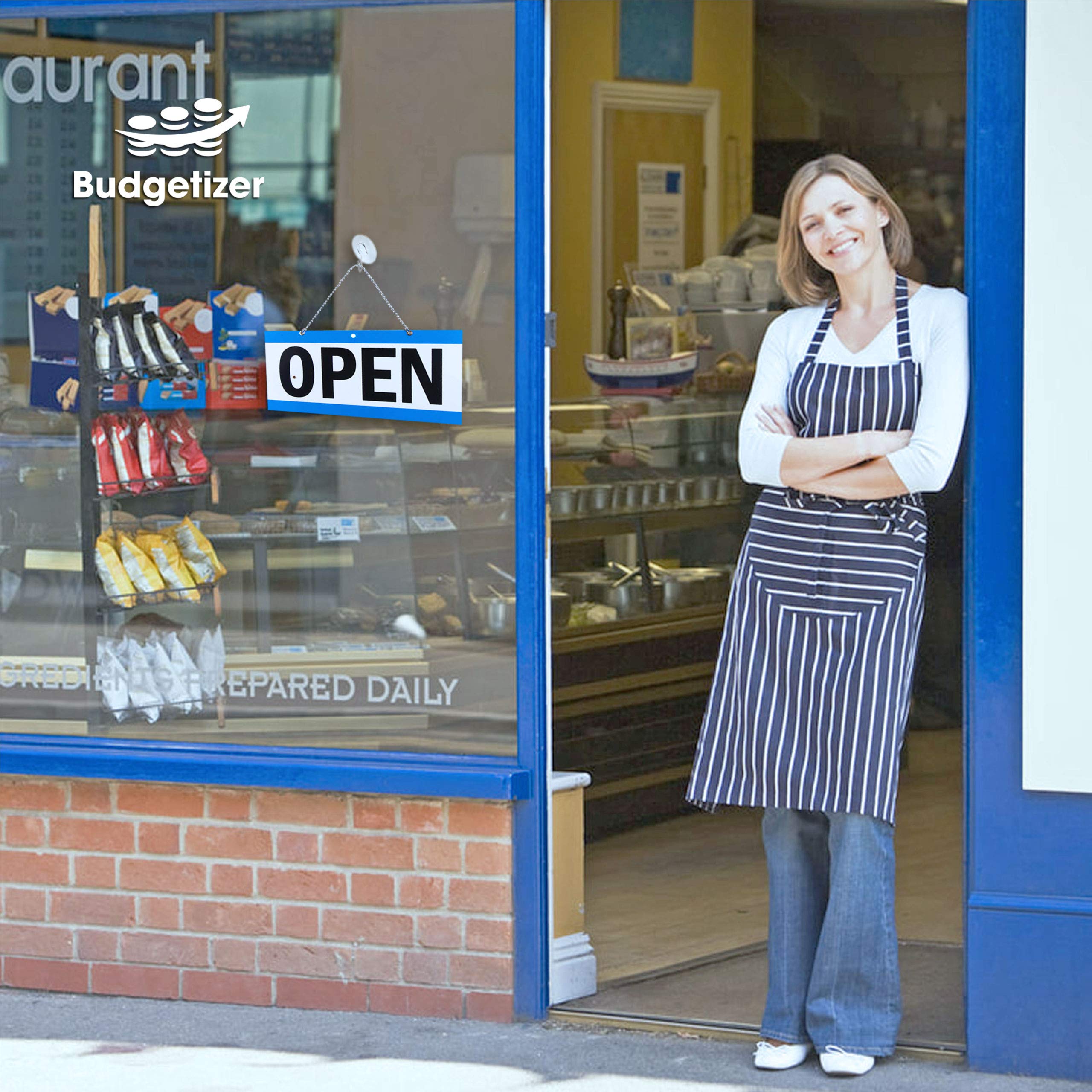 Business Hour Open Closed Sign with Suction Cups - Open Sign for Business - Be Back Sign with Clock