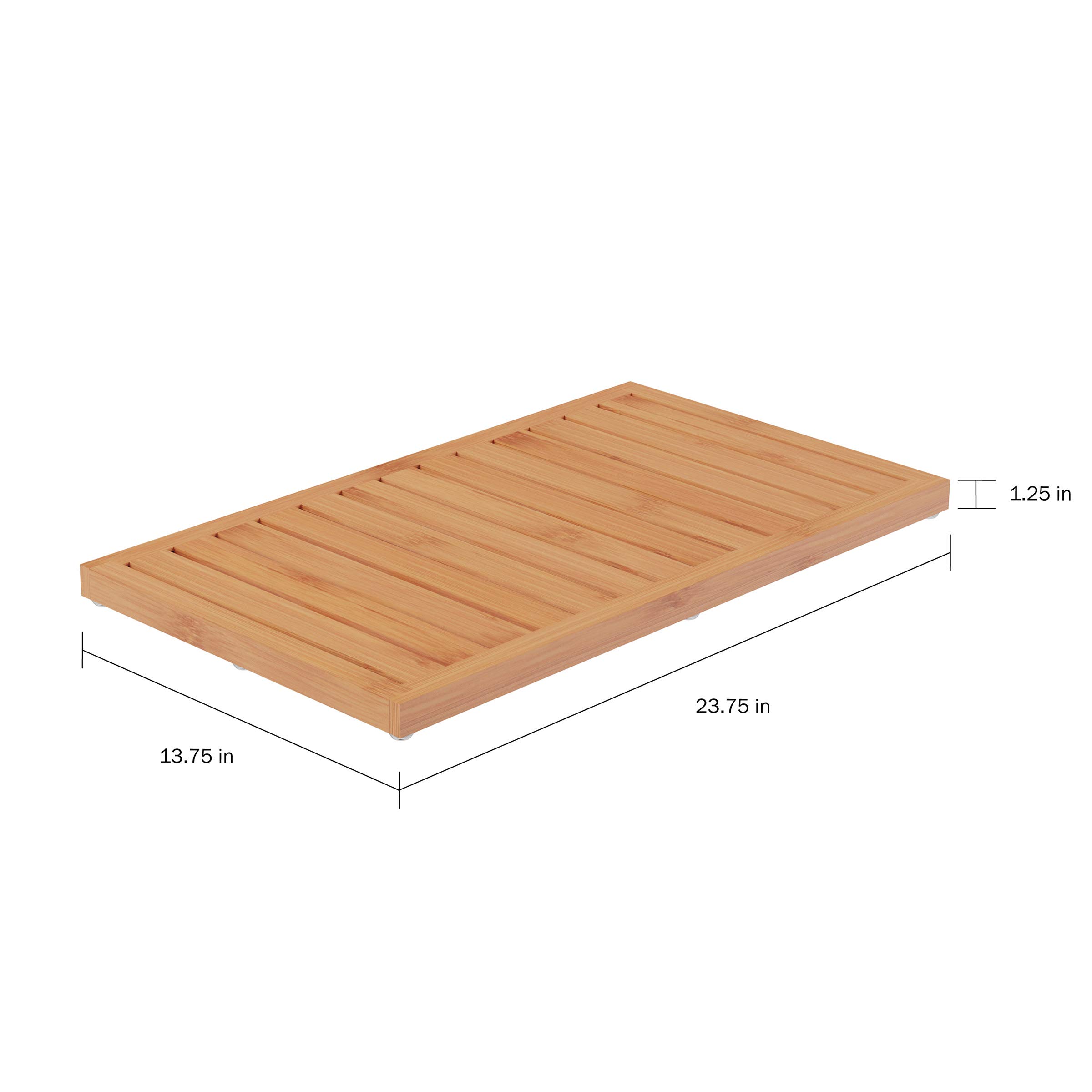Lavish Home Bamboo Bath Mat-Eco-Friendly Natural Wooden Non-Slip Slatted Design Mat for Indoor and Outdoor Bathtub, Shower, Sauna, Pool, or Hot Tub