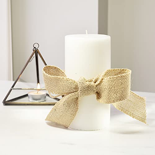 Idiy Natural Burlap Ribbons (1" Wide, 10 Yards) - No Wire, 100% Jute - Great for DIY Crafts and Projects, Gift Wrapping, Wedding Decoration, and More!