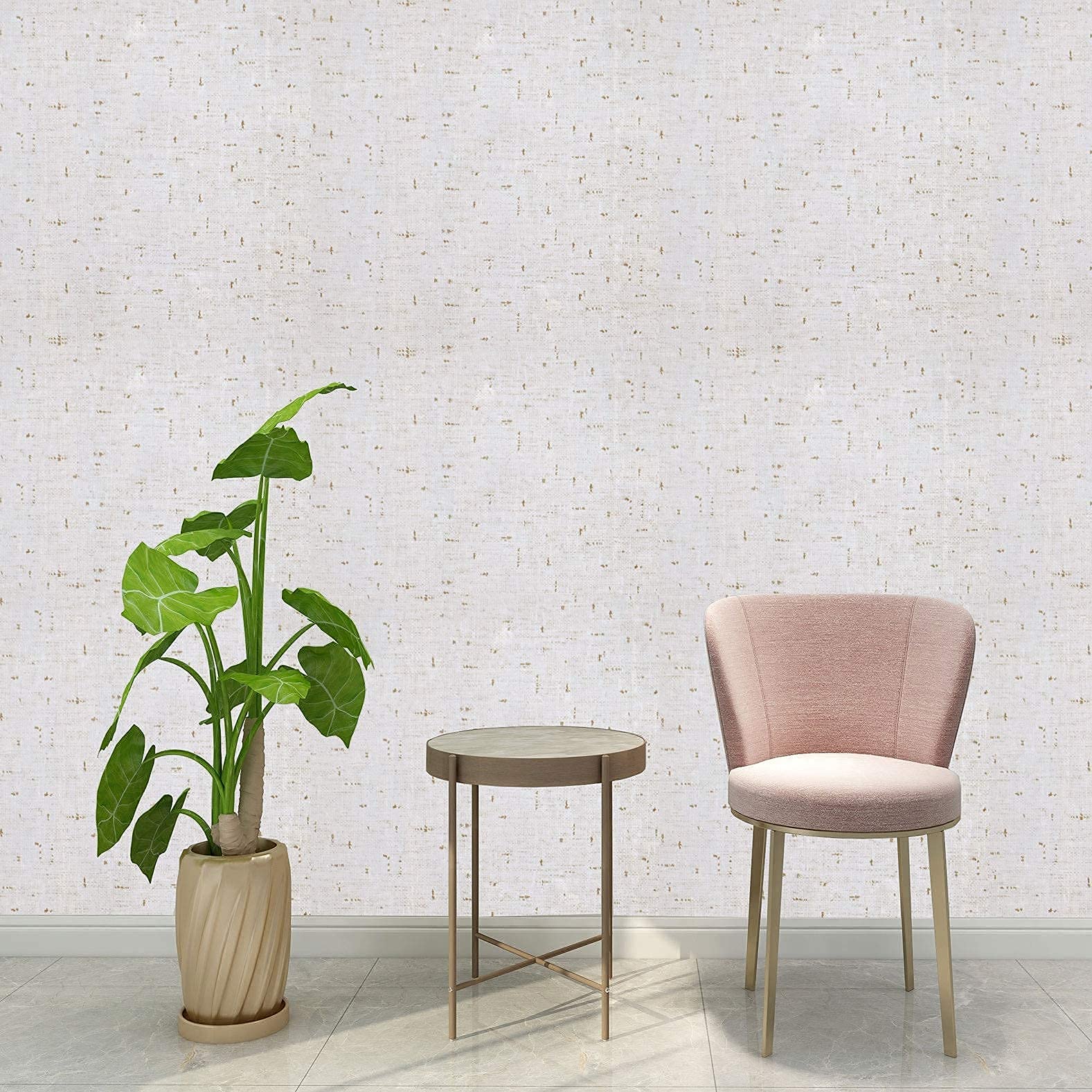 Dimoon Wallpaper 17.7’’ x 78.7’’ White Thicken Contact Paper Milky Grasscloth Removable White Peel and Stick Wallpaper Texture Film Self Adhesive Decorative Shelf Drawer Liner Roll