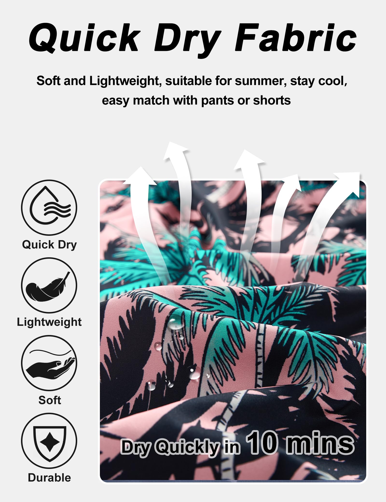 BOJIN Men's Hawaiian Shirts Short Sleeve Tropical Beach Casual Button Down Shirts BJ012 1XL