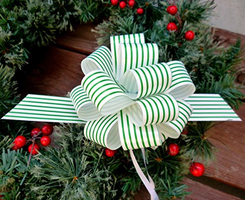 Christmas Gift Pull Bows - 5" Wide, Set of 9, Red, Green, Gold, Stripes, Swirls, Gift Bows, Christmas Presents, Birthday, Boxing Day, Hanukkah, Wreath, Swag, Christmas Tree, Fundraiser