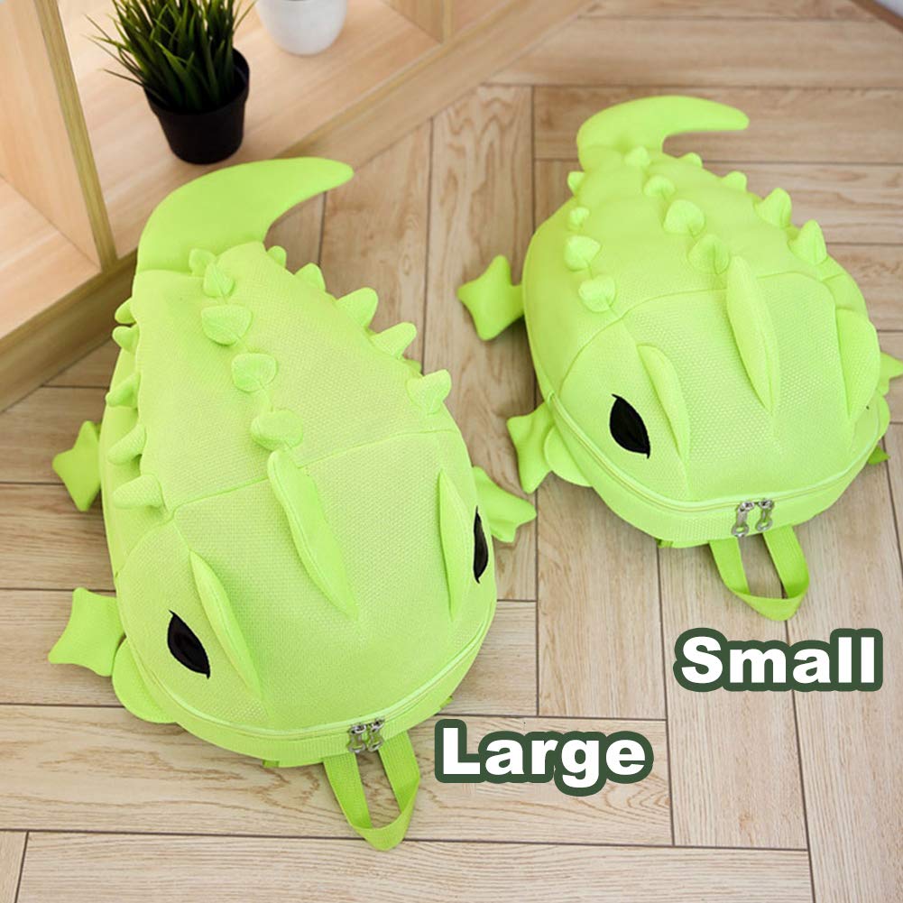 LOCOMO 3D Dragon Backpack Dinosaur Casual Daypack with Spikes Adult Cute Lizard 2 Size Available BPK005BLUL