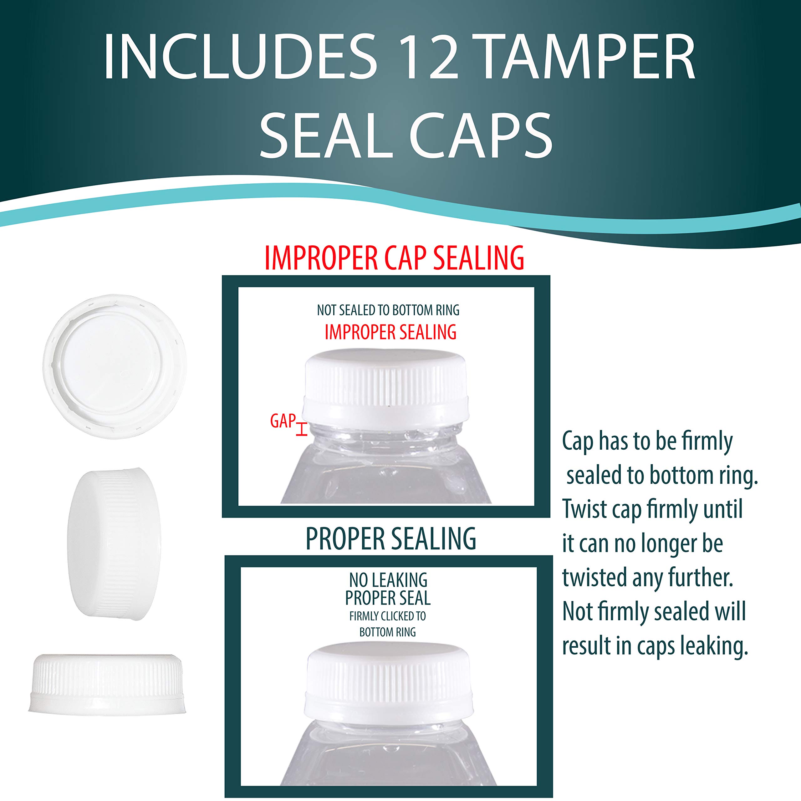Upper Midland Products 4 oz Empty Plastic Juice Bottles With Lids 12 Pack Small Clear Drink Syrup Disposable Containers Tamper Proof Caps