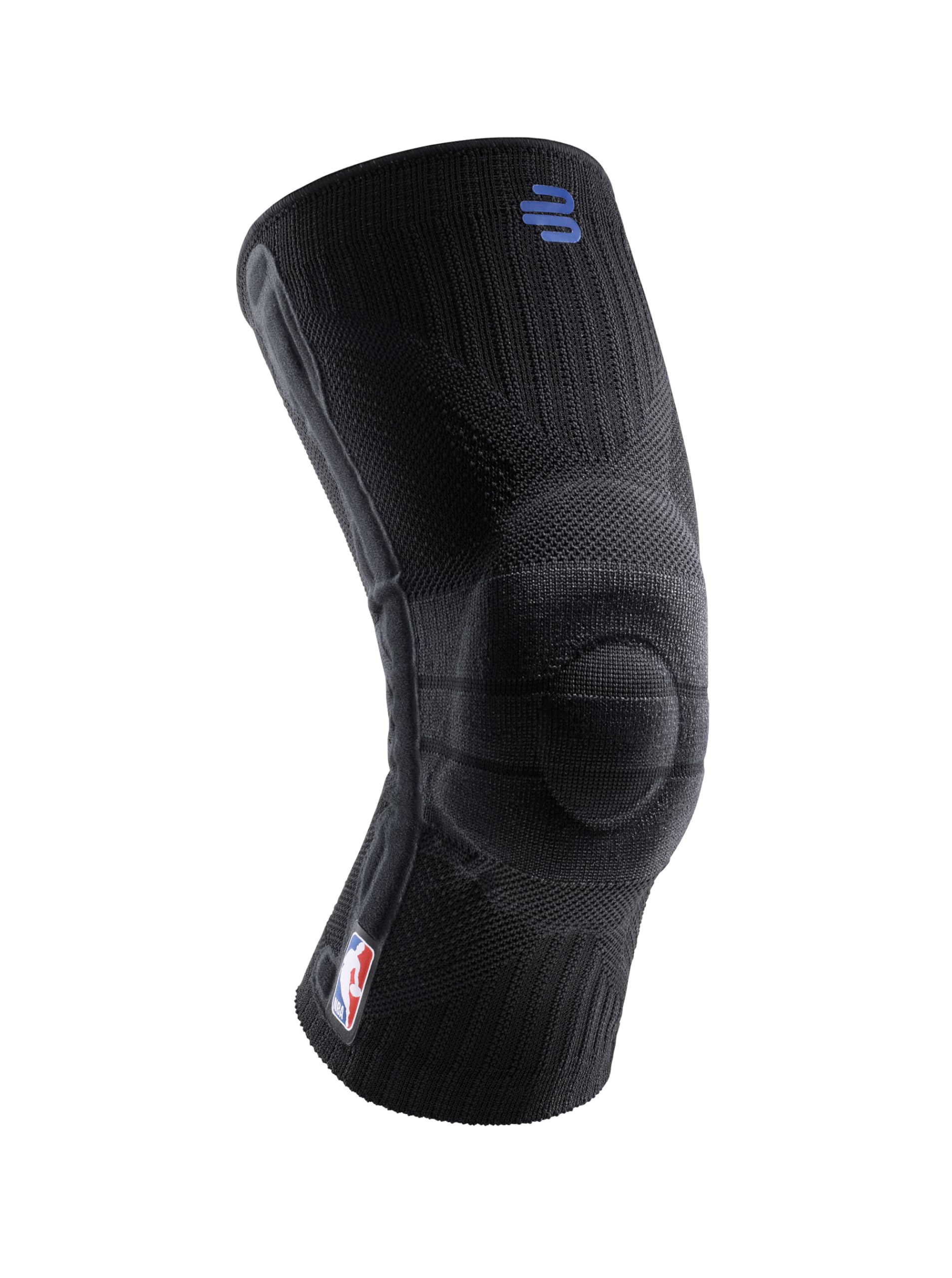 Bauerfeind Sports Knee Support NBA - Officially Licensed Basketball Brace with Medical Compression - Sleeve Design with Omega Gel Pad for Pain Relief & Stabilization (Black, XXL)