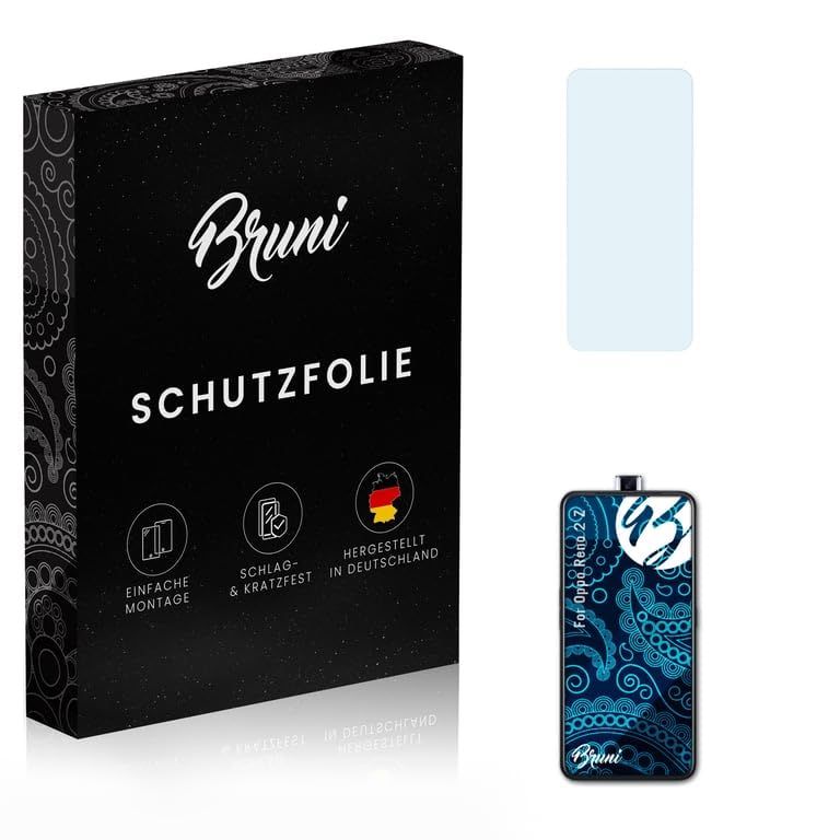 Bruni Screen Protector compatible with Oppo Reno 2 Z Protector Film, crystal clear Protective Film (2X)