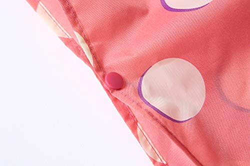 Unisex Rain Poncho Raincoat Hooded for Adults Women with Pockets(Pink Polka Dot)
