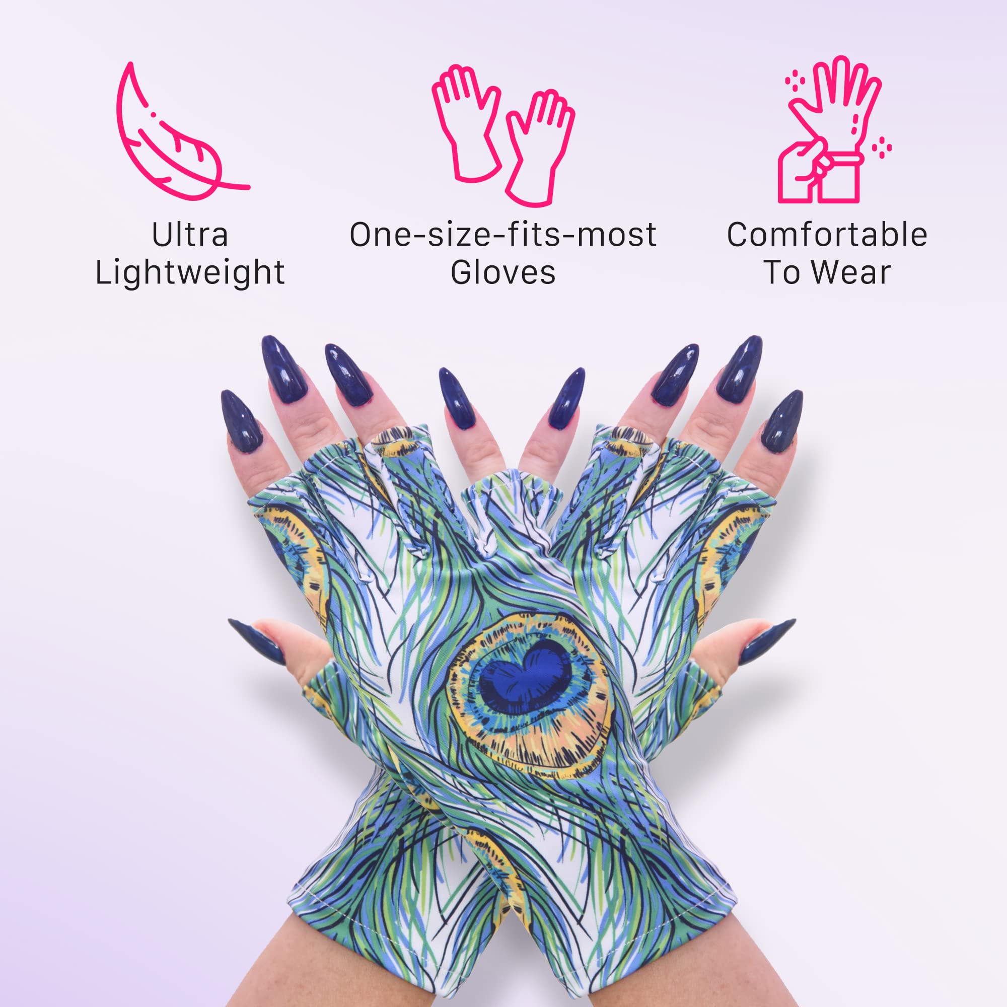 ManiGlovz - Original UPF 50+ UV Light Protective Nail Gloves | Gel Manicure & Anti UV Fingerless Gloves for Women | Driving Sun Protection