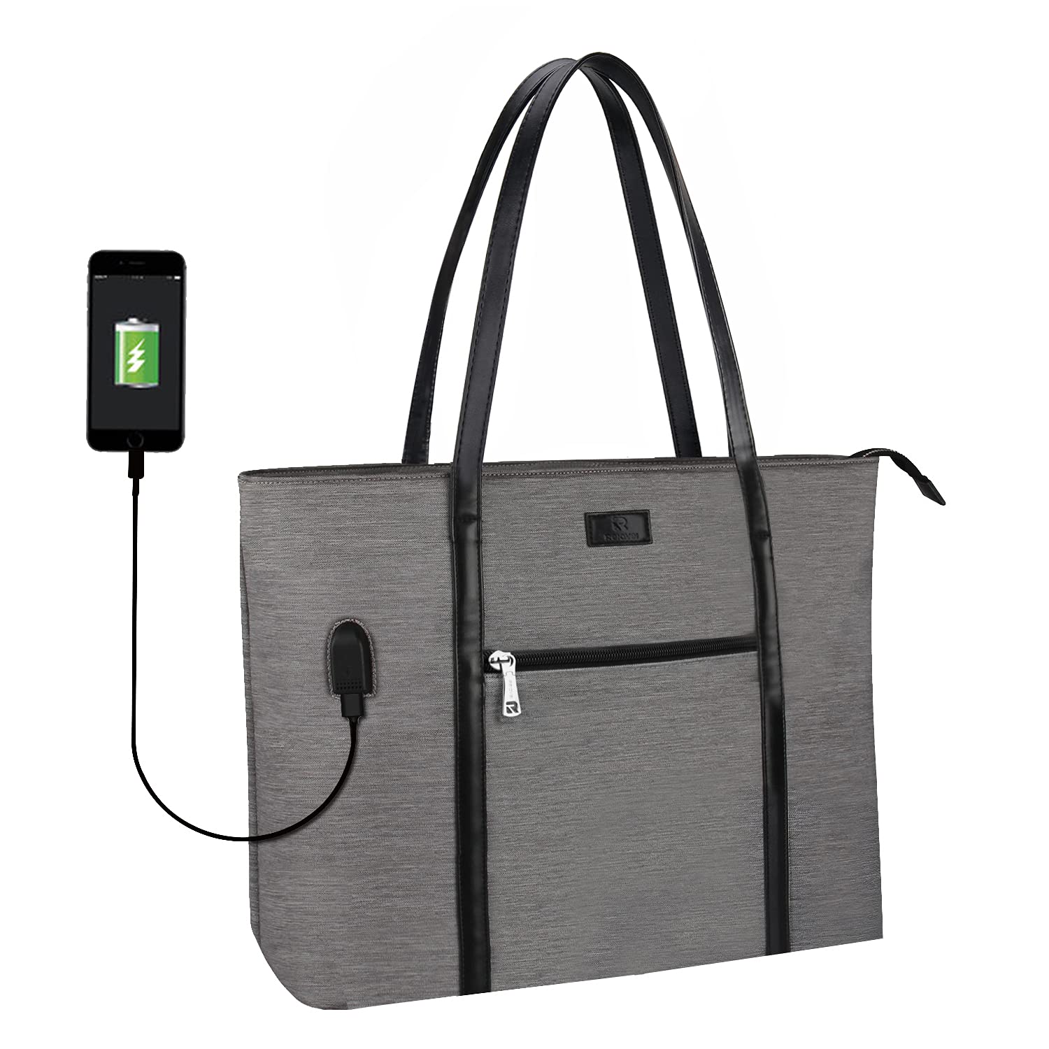 TANTO Laptop Tote Bag, Women Work Bag 15.6 Inch Laptop Bag with USB Charging Port Teacher Bag Computer Bag Professional Handbag Waterproof Shoulder Bag Satchel Purse