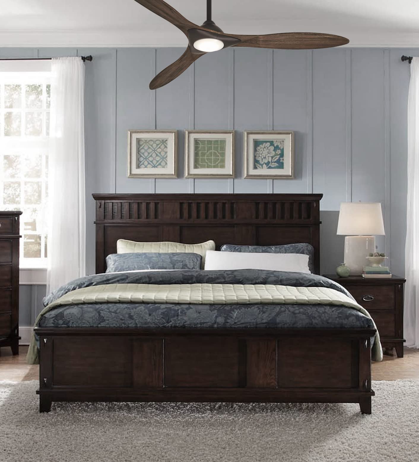 Minka Aire F868L-ORB Sleek 60" Ceiling Fan with LED Light and Remote Control, Oil Rubbed Bronze