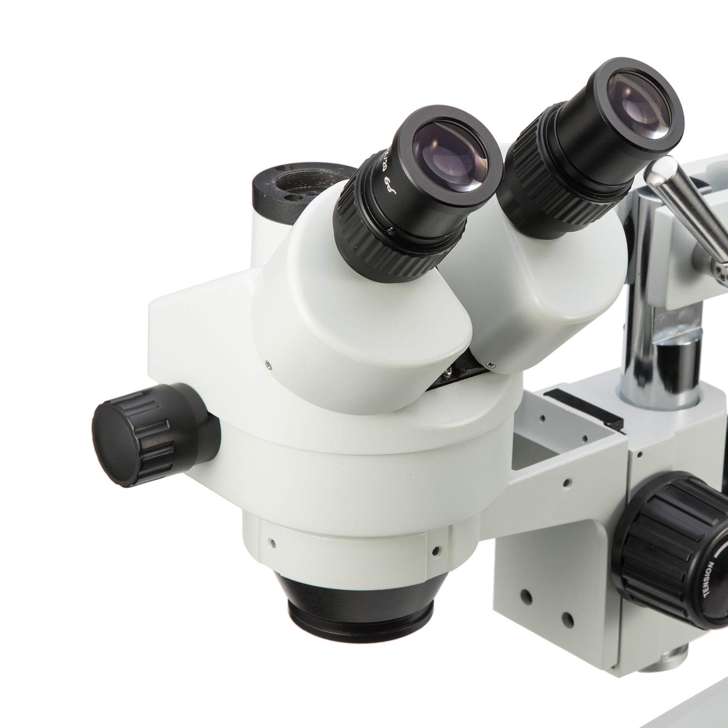 SWIFT S7 7X-45X Trinocular Stereo Microscope with Wide-Field 10X Eyepieces,0.7X-4.5X Zoom Objective Lens, Single-Arm Boom Stand, and 56-Bulb LED Ring Light