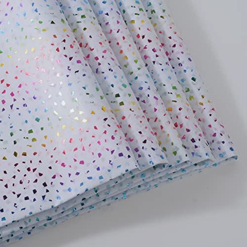 25 Sheets Rainbow Glitter Tissue Paper, 20"*28" Rainbow Sparkle on White Wrapping Paper, Confetti Tissue Paper for Birthdays, Baby Showers, Unicorn Party, Weddings, Christmas Gift Wrapping