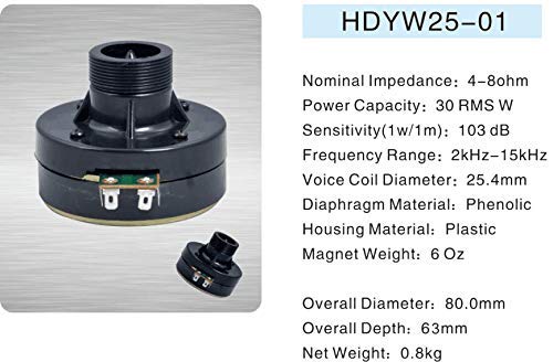 VOYZ 175 Watt Super Bullet Horn Driver 3” 8 ohms 18oz Magnet Threaded for Horn Mounting 1 Pair (2pcs) (VZ-995)