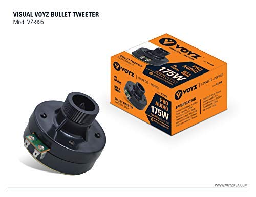 VOYZ 175 Watt Super Bullet Horn Driver 3” 8 ohms 18oz Magnet Threaded for Horn Mounting 1 Pair (2pcs) (VZ-995)