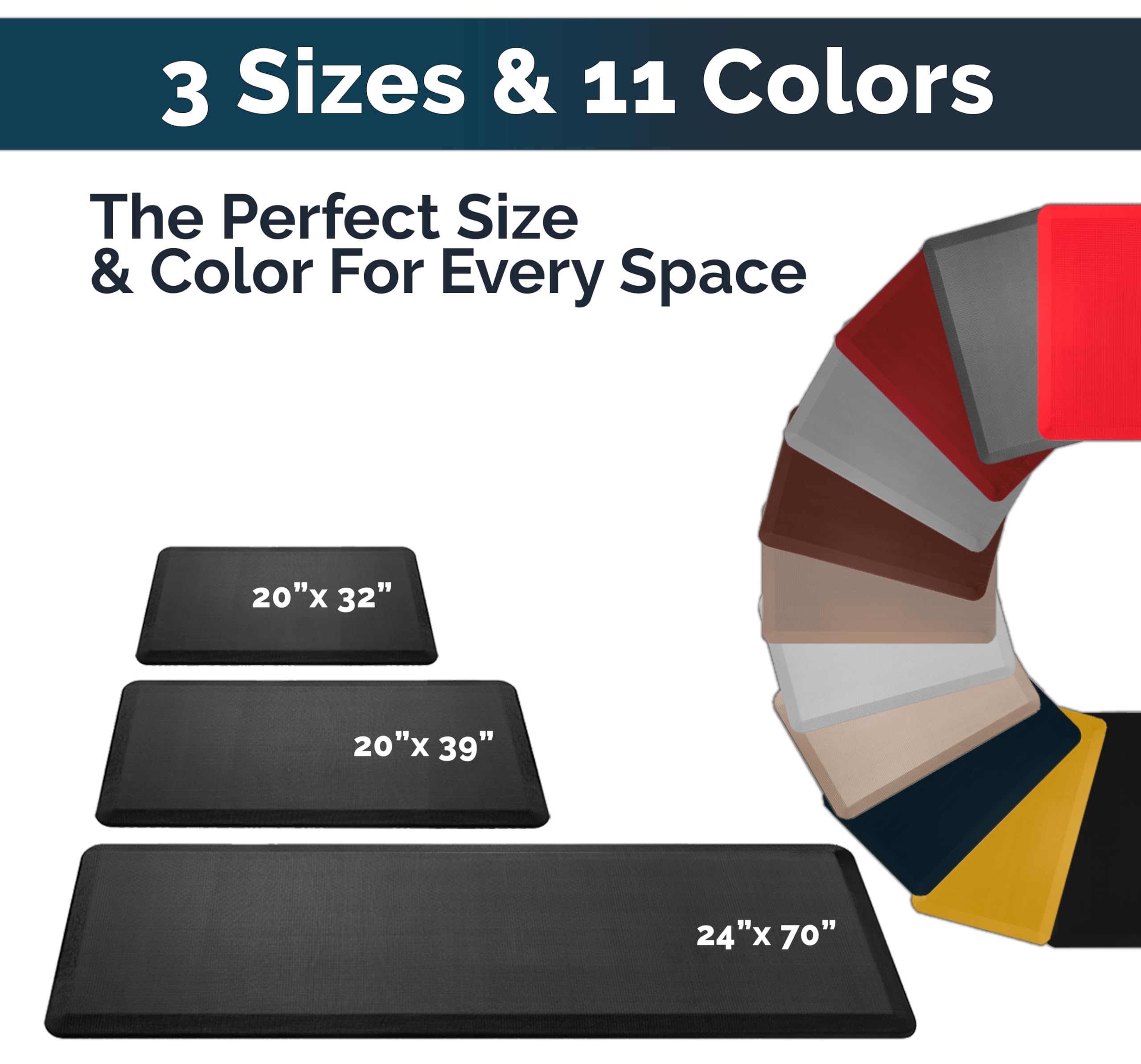 ComfiLife Anti Fatigue Floor Mat – 3/4 Inch Thick Perfect Kitchen Mat, Standing Desk Mat – Comfort at Home, Office, Garage – Durable – Stain Resistant – Non-Slip Bottom (20" x 39", Red)