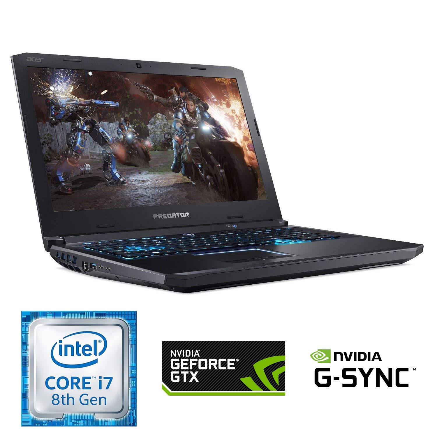 Acer Predator Helios 500 PH517-51-72NU Gaming Laptop, Core i7-8750H, GeForce GTX 1070 Overclockable Graphics, 17.3" FullHD 144Hz G-Sync , 16GB , 256GB SSD, 1TBHDD (Renewed)