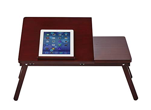 Amazon Basics Portable Lap Desk with Adjustable Lift Top for Laptops and Reading - Espresso Finish