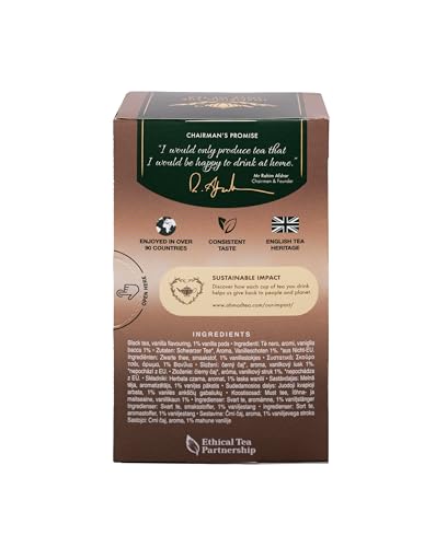 Ahmad Tea Black Tea, Vanilla Tranquility Teabags, 20 ct (Pack of 1) - Caffeinated & Sugar-Free