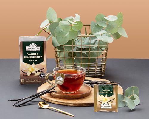 Ahmad Tea Black Tea, Vanilla Tranquility Teabags, 20 ct (Pack of 1) - Caffeinated & Sugar-Free