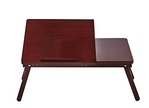Amazon Basics Portable Lap Desk with Adjustable Lift Top for Laptops and Reading - Espresso Finish
