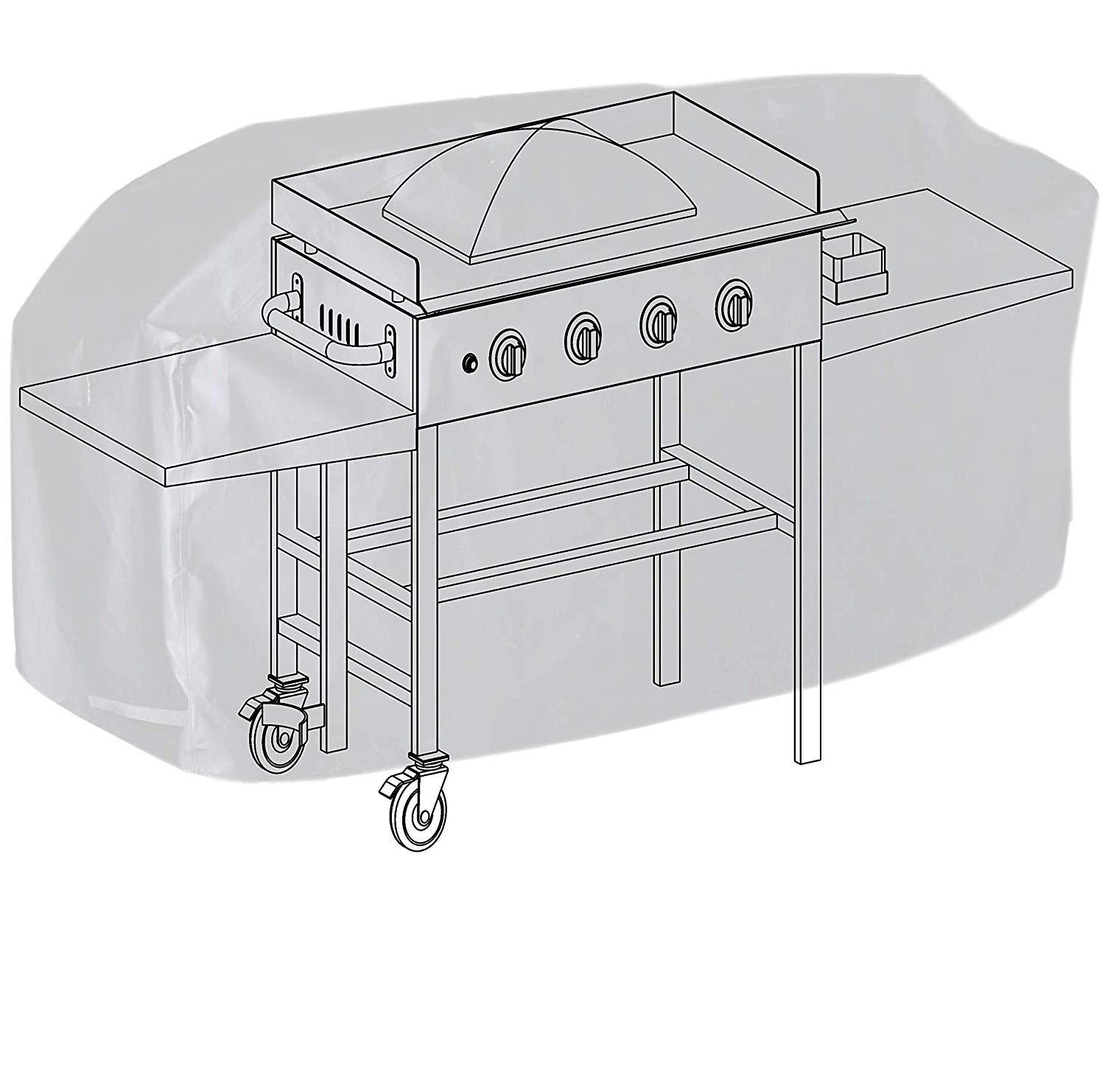 acoveritt Heavy Duty Waterproof Grill Cover for Blackstone 36" Griddle Cooking Station, Outdoor Flat Top Gas Grill Griddle Cover, Include Support Pole to Raise Up The Cover, No Water Pooling