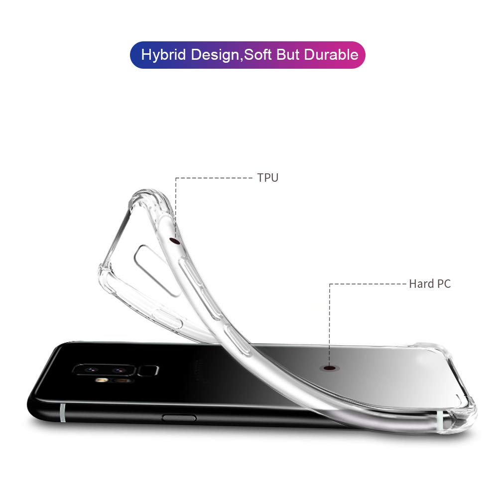 Hually Case for OnePlus 6T, OnePlus 7 Case, Crystal Clear TPU Gel Silicone Bumper Shockproof Protective Fiber Design Phone Protector Cover for OnePlus 6T/ 7