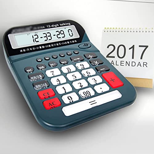 Desktop Calculator Calculators Office Desktop Calculator 12 Digit Large LCD Display Real Voice Financial Accounting Home Office Supplies Calculators