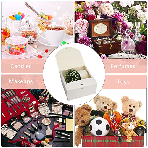 HYMENEX 12pcs Gift Boxes, Gift Boxes with Lids, White Gift Boxes 8x8x4 inches Gift Boxes with Ribbon Bridesmaid Proposal Box Gift Boxes for Presents Weddings Gift Chocolate Cupcake Crafting (White)