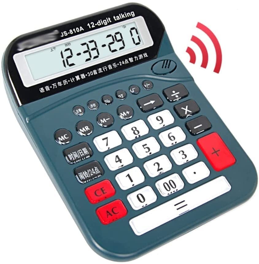 Desktop Calculator Calculators Office Desktop Calculator 12 Digit Large LCD Display Real Voice Financial Accounting Home Office Supplies Calculators