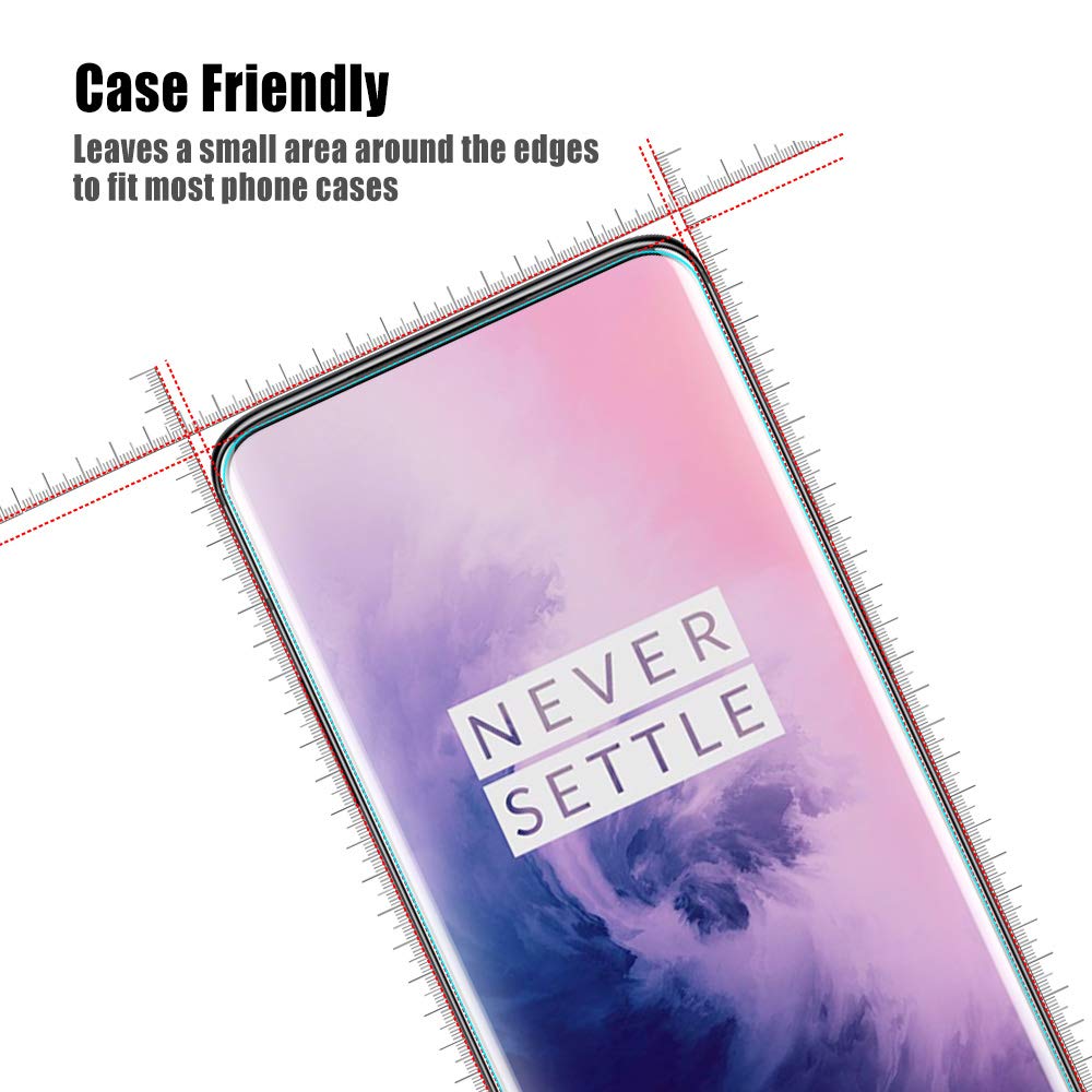 Alinsea Screen Protector for OnePlus 7 Pro/7T Pro Tempered Glass [Full Adhesive] [Fingerprint Sensor Compatible][3D Glass] Screen Protector for OnePlus 7 Pro/7T Pro