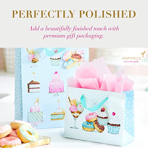 Papyrus 9" Medium Gift Bag (Purple Floral) for Birthdays, Weddings, Bridal Showers and All Occasions (1 Bag)