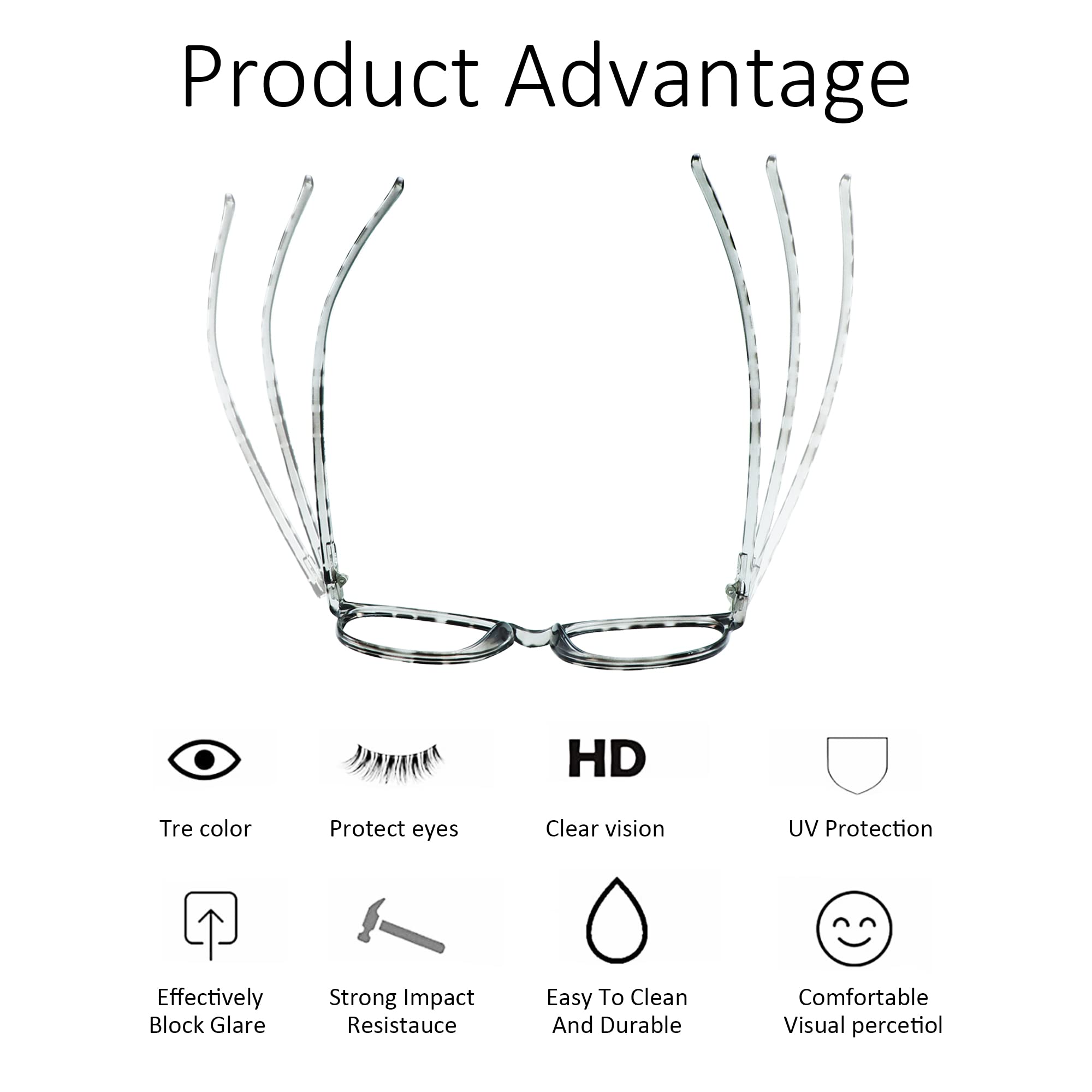 VisionGlobal Blue Light Blocking Glasses for Women/Men, Anti Eyestrain, Computer Reading, TV Glasses, Stylish Oval Frame, Anti Glare(Leopard,+2.00 Magnification)
